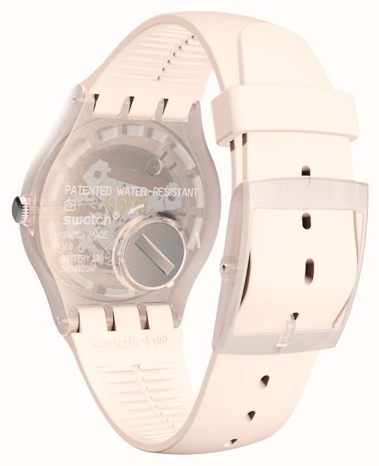 Swatch Originals | Rose Rebel | Pink Dial Pink Silicone Strap SUOT700 ...