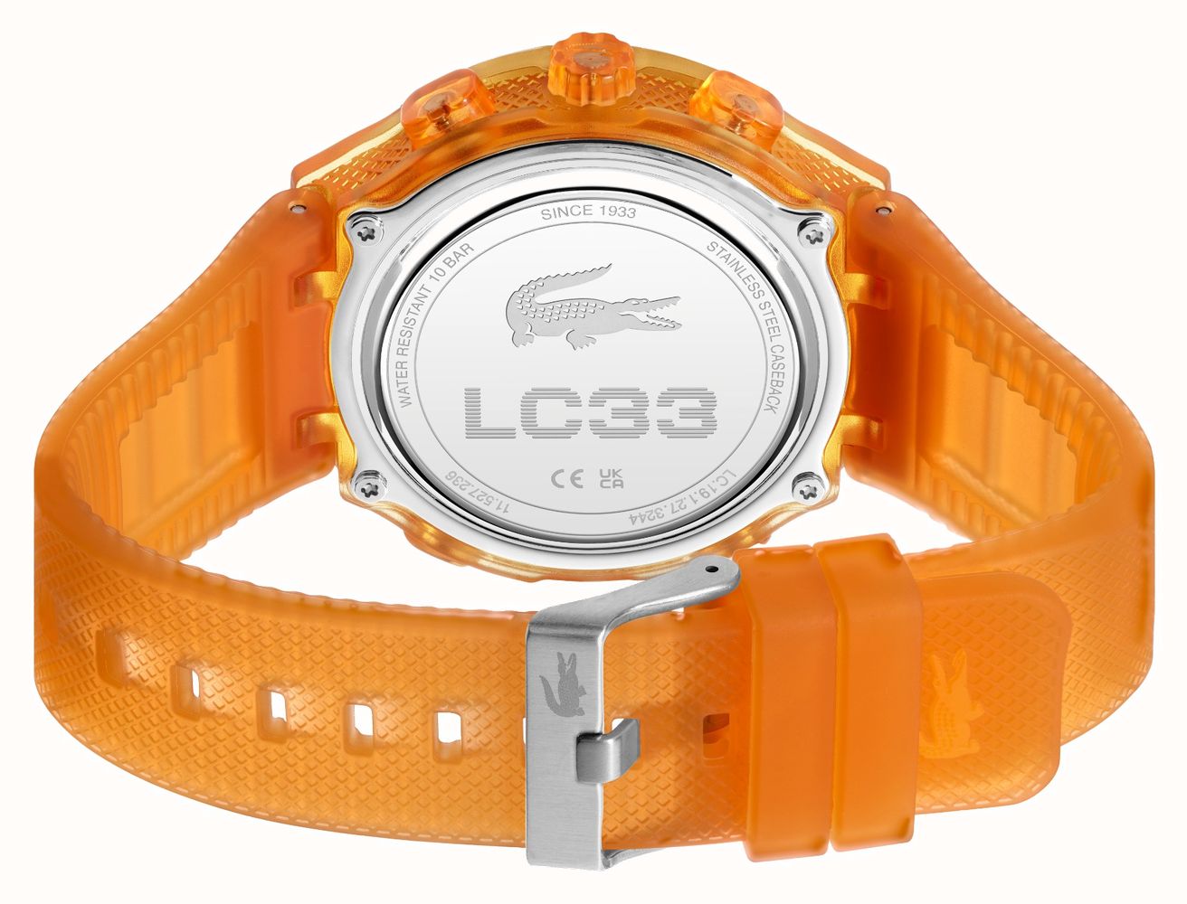 Lacoste LC33 Dual-Display Multifunction (45mm) Textured Orange Dial ...