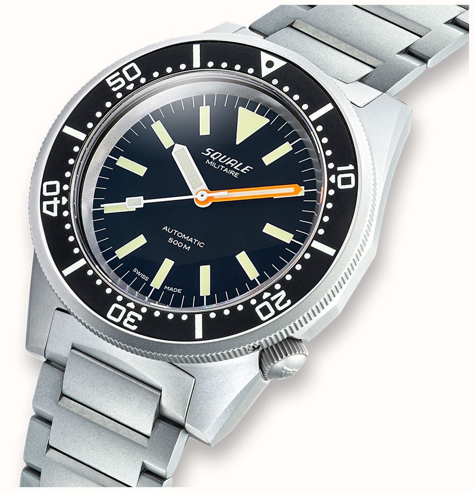 Squale 1521 Militaire Blasted (42mm) Black Dial / Blasted Stainless ...
