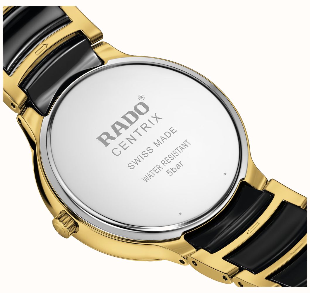 RADO Centrix Diamonds Quartz (39.5mm) Black Dial / Black High-Tech ...