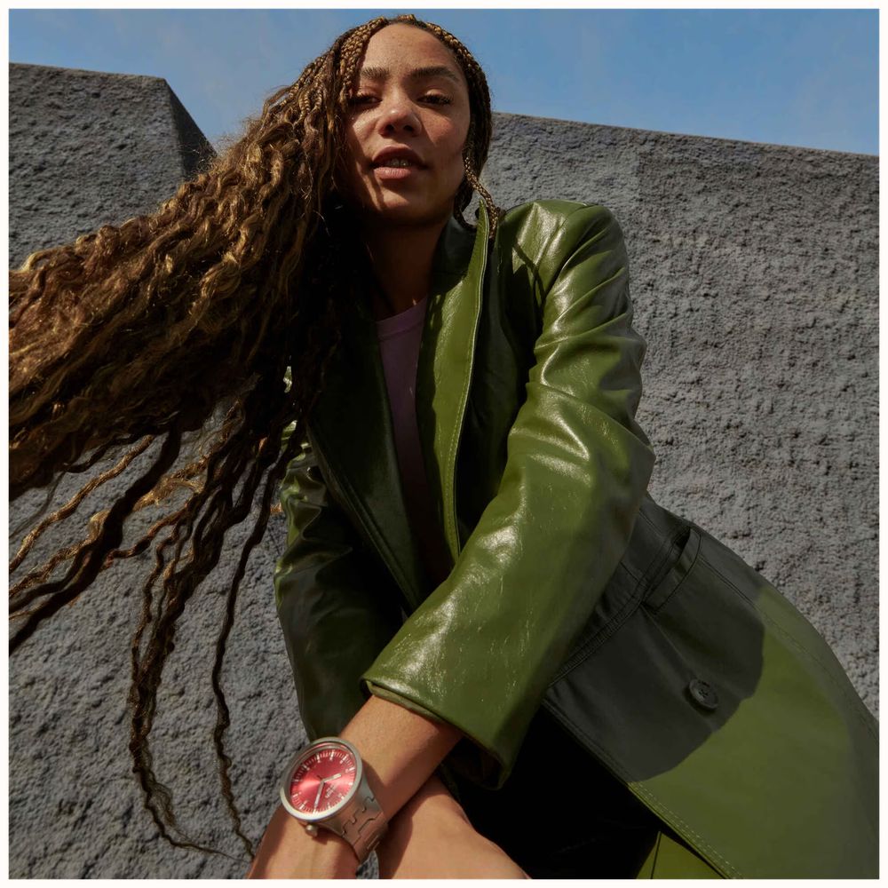 Swatch Big Bold Irony SCARLET SHIMMER (47mm) Burgundy Dial / Stainless ...