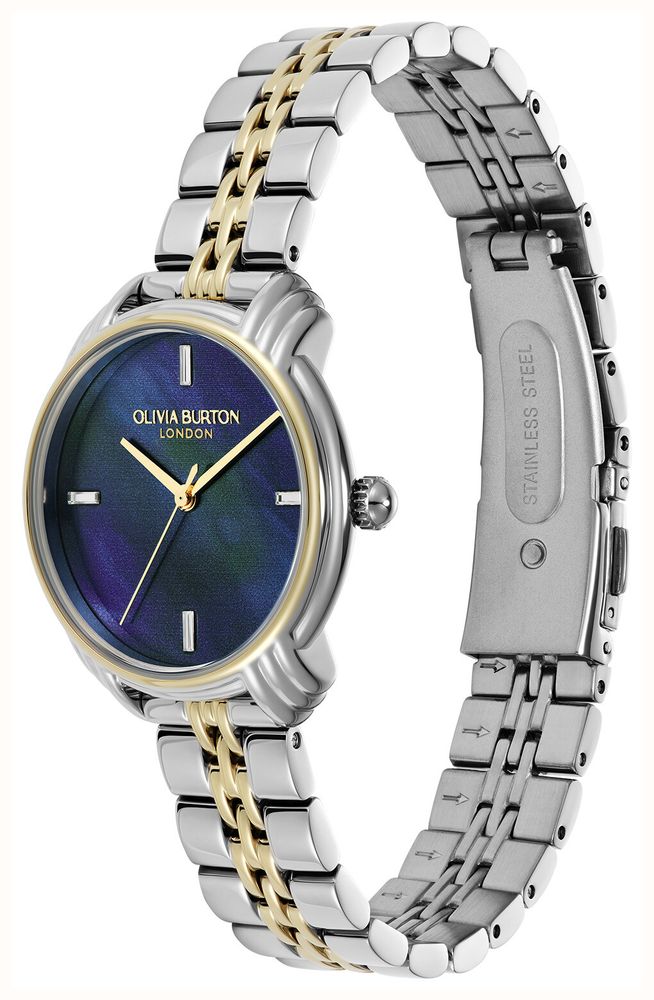 Olivia Burton Classic Art Deco 2.0 (30mm) Navy Blue Dial / Two-Tone ...