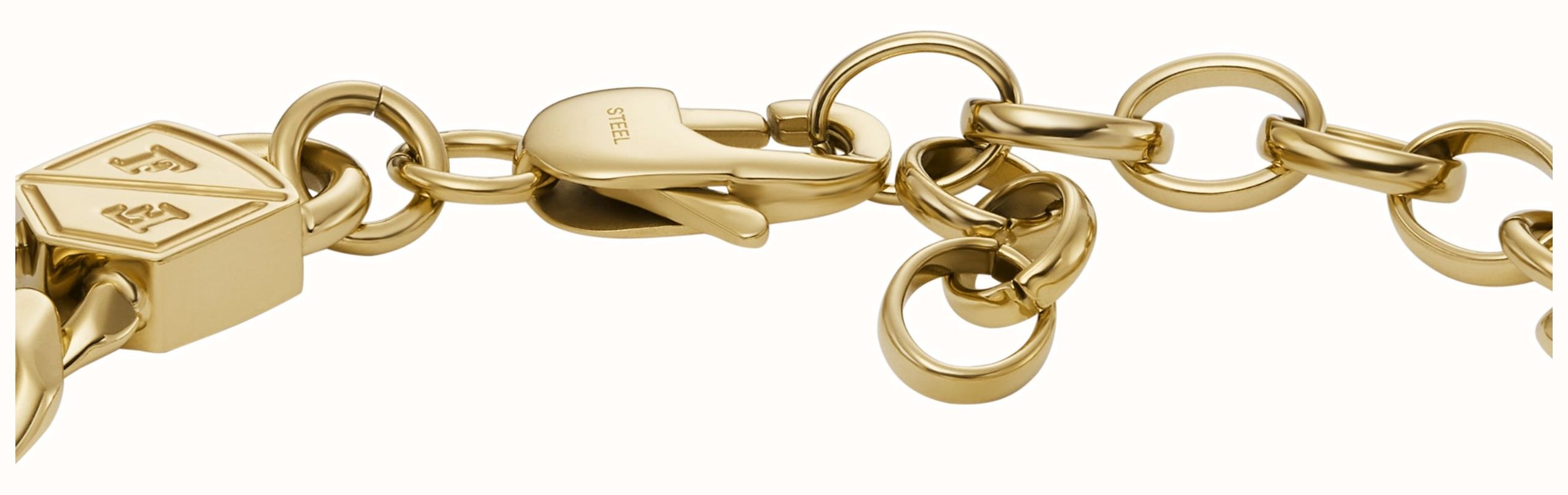 Fossil Bold Chains Gold-Tone Chunky Chain Bracelet JF04616710 - First ...