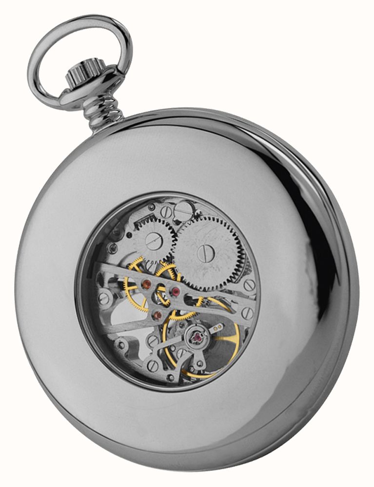 Woodford Open-Face Mechanical Pocket Watch - White Dial / Stainless ...