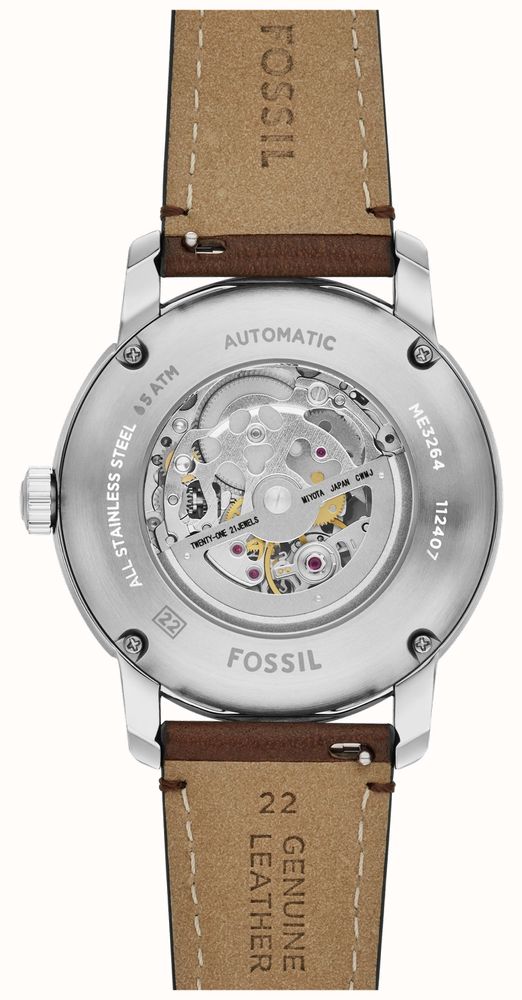 Fossil Men's Heritage Automatic (43mm) Beige Gold Dial / Brown Leather ...