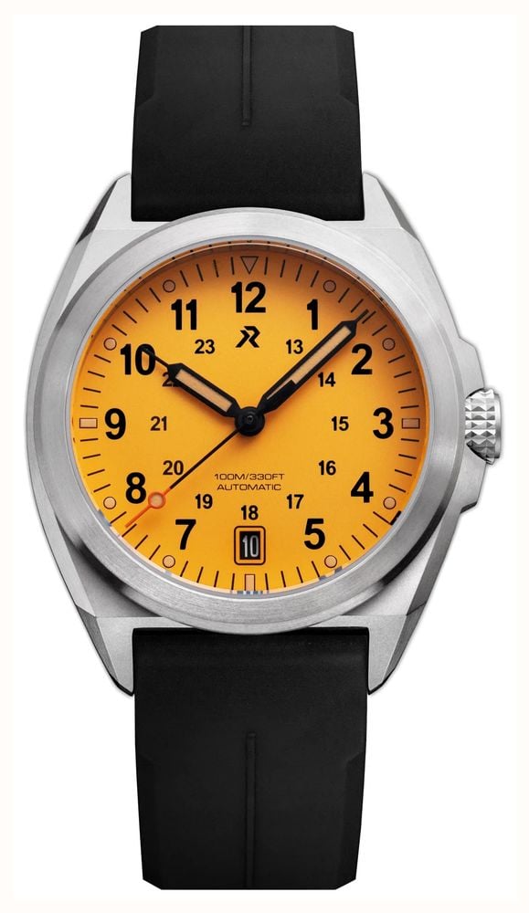 RZE Valour 38 Automatic (38mm) Medallion Yellow Dial / Black HexaFlex VAL-38-MY EX-DISPLAY ...