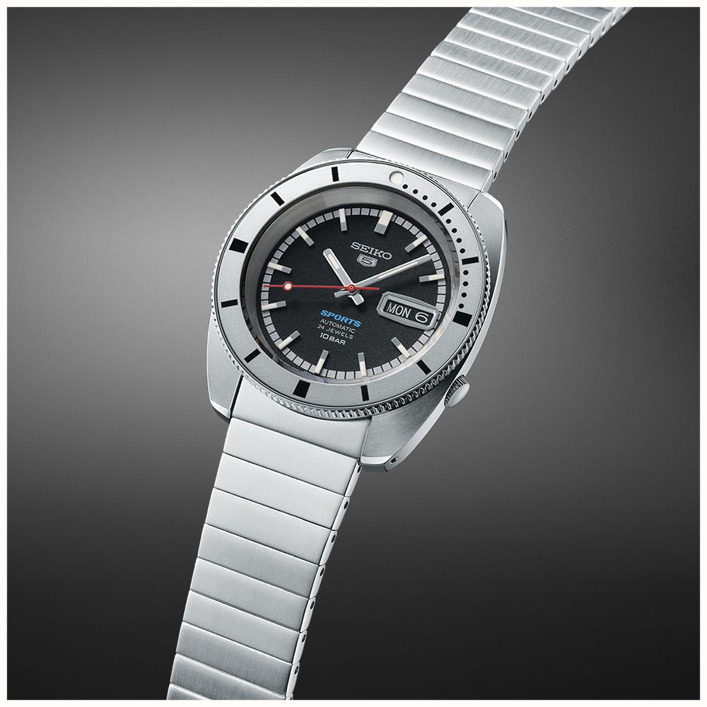 Seiko 5 Sports ‘Pepper Black’ 1968 Recreation Limited Edition Eng/Kanji ...