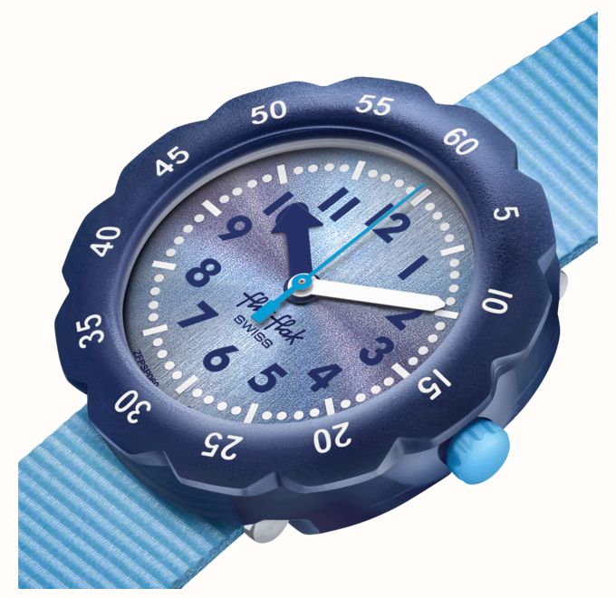 Flik Flak SHADES OF BLUE Dial / Blue Fabric Strap FPSP060 - First Class ...