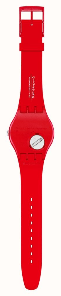Swatch X The Simpsons SWEET EMBRACE (41mm) Simpsons-Printed Dial / Red ...