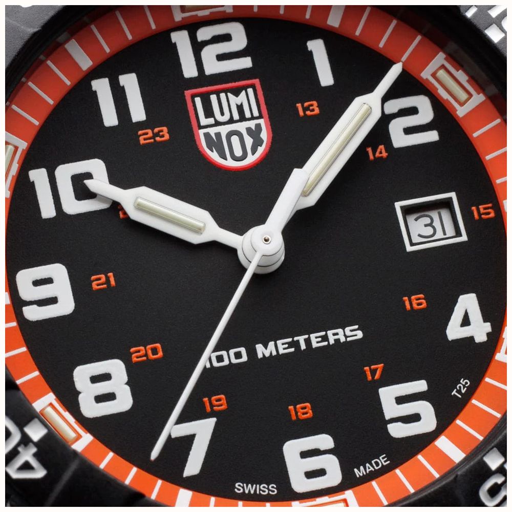 Luminox Leatherback Sea Turtle Giant (44mm) Black & Orange Dial / Black ...