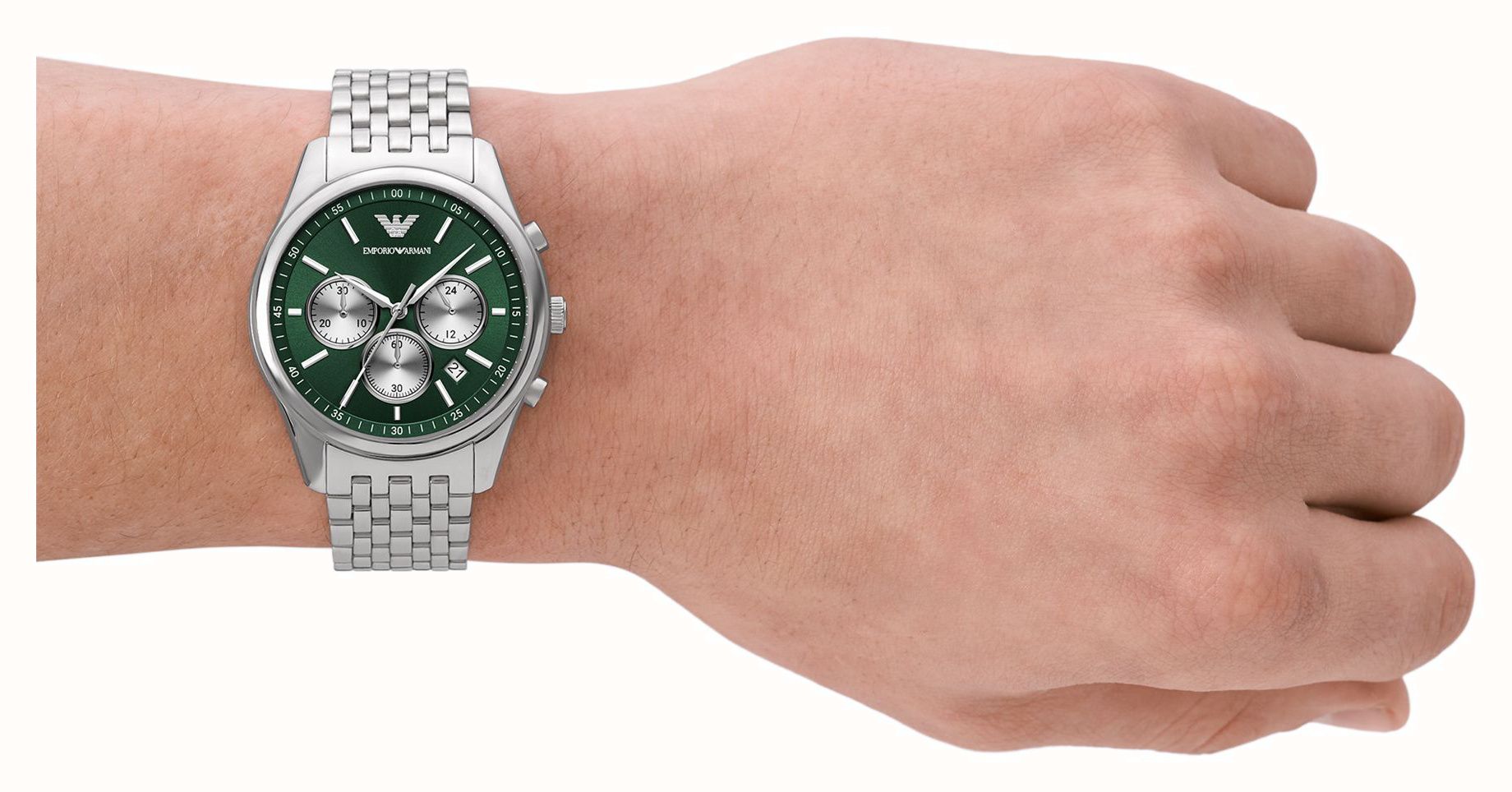 Emporio Armani Men's (41mm) Green Chronograph Dial / Stainless Steel ...