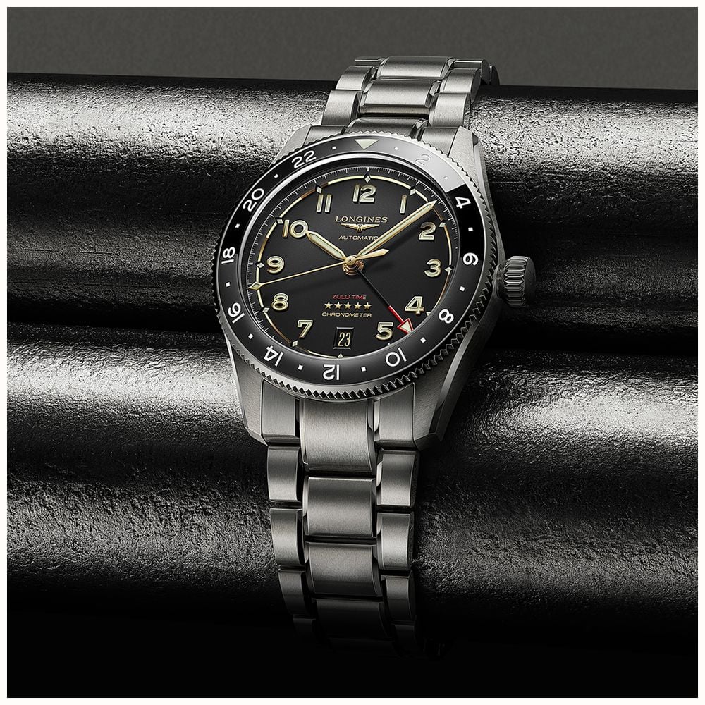 LONGINES Spirit Zulu Time GMT Titanium Automatic (39mm) Anthracite Dial ...