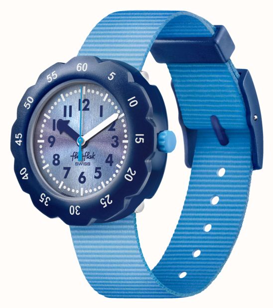 Flik Flak SHADES OF BLUE Dial / Blue Fabric Strap FPSP060 - First Class ...