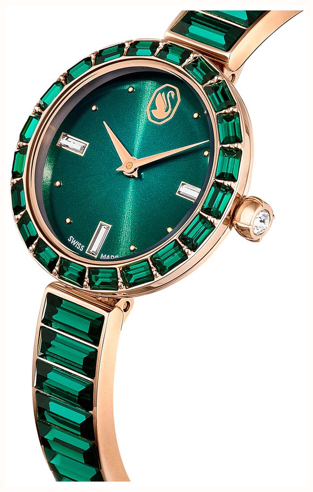 Swarovski Matrix (25mm) Green Dial / Green Crystal And Champagne-Toned ...
