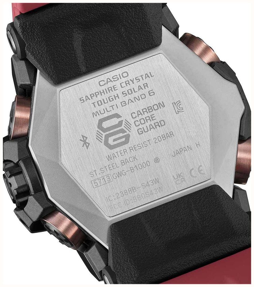 Casio G-Shock Master Of G Mudmaster B1000 Carbon Core Tough Solar - Red ...