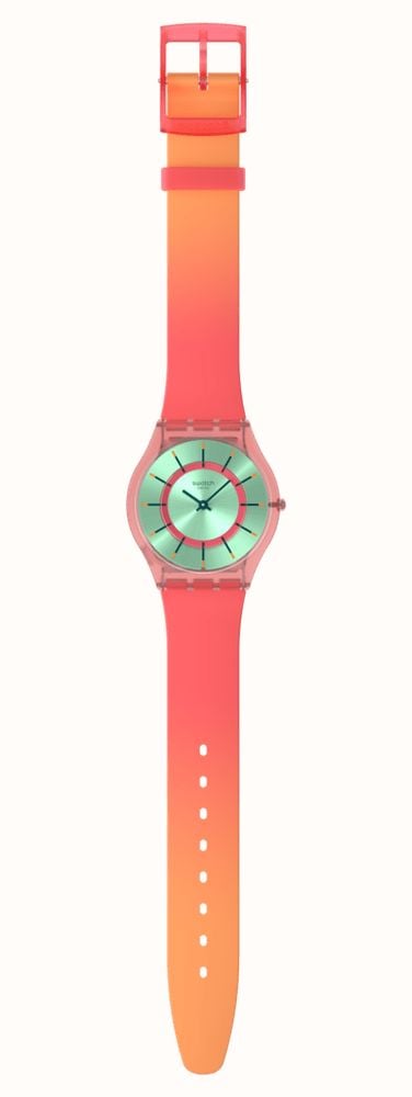 Swatch MINTY MANGO DREAM (34mm) Turquoise Dial / Gradient Dark Pink ...