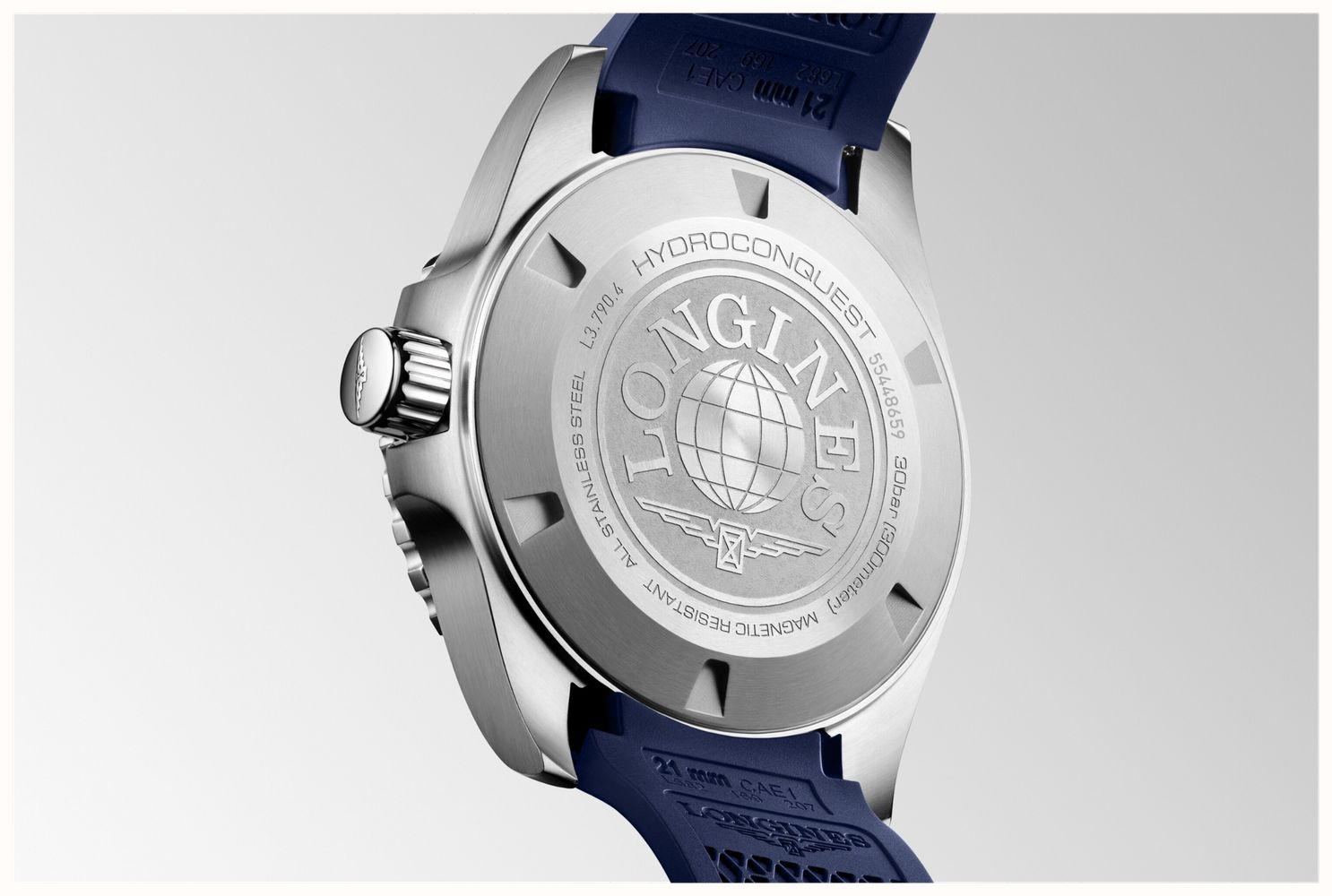 LONGINES HydroConquest GMT (41mm) Sunray Blue Dial / Blue Rubber Strap ...