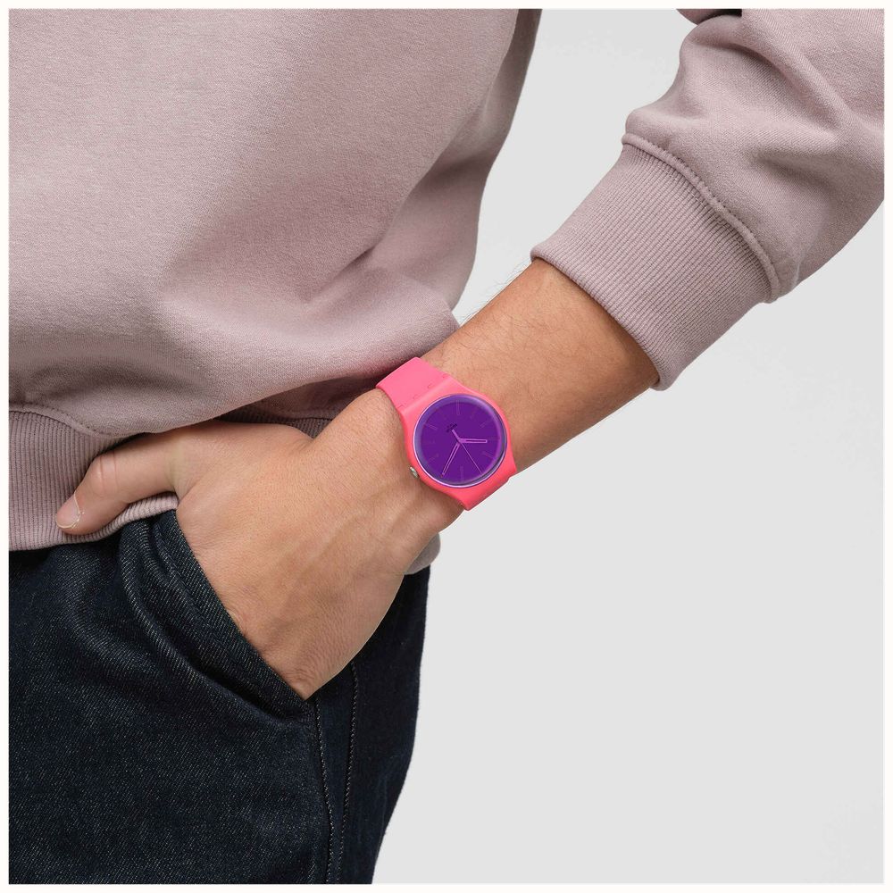Swatch BERRY HARMONIOUS (41mm) Purple Dial / Pink Silicone Strap ...