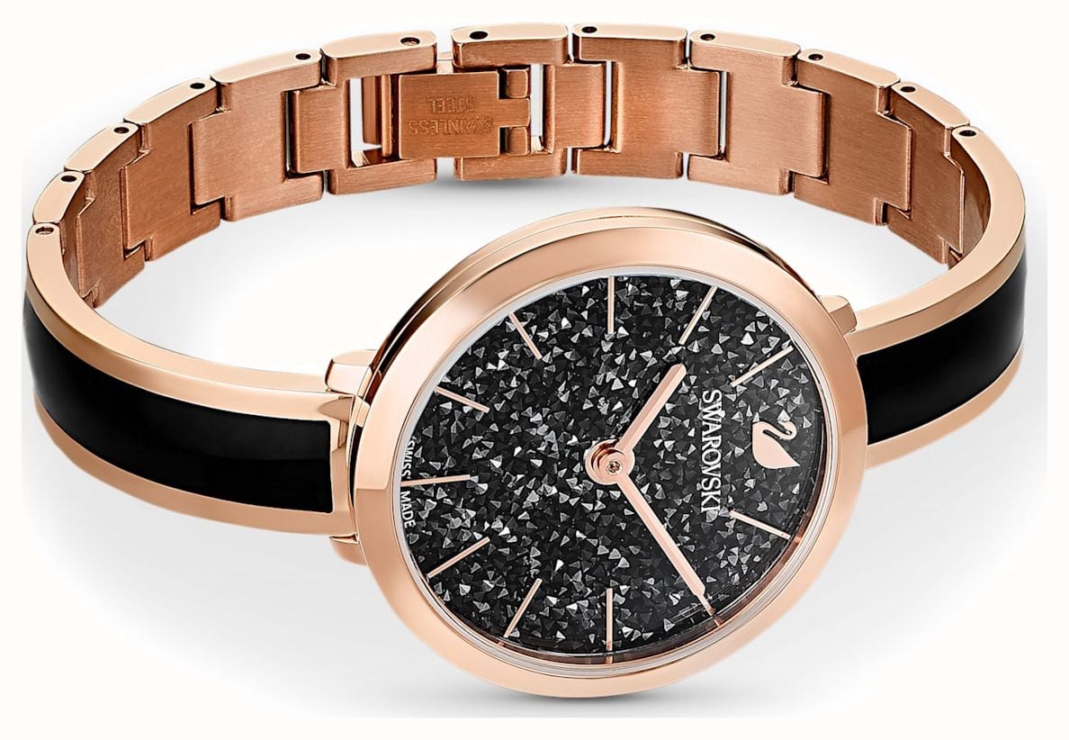 Swarovski Women's | Crystalline Delight | Black Dial | Rose Gold Watch ...