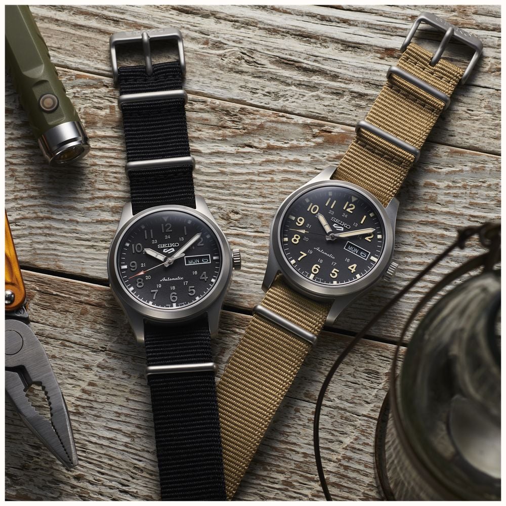 Seiko 5 Sports Field Khaki Nylon Strap Case 39.4mm SRPG35K1 - First ...