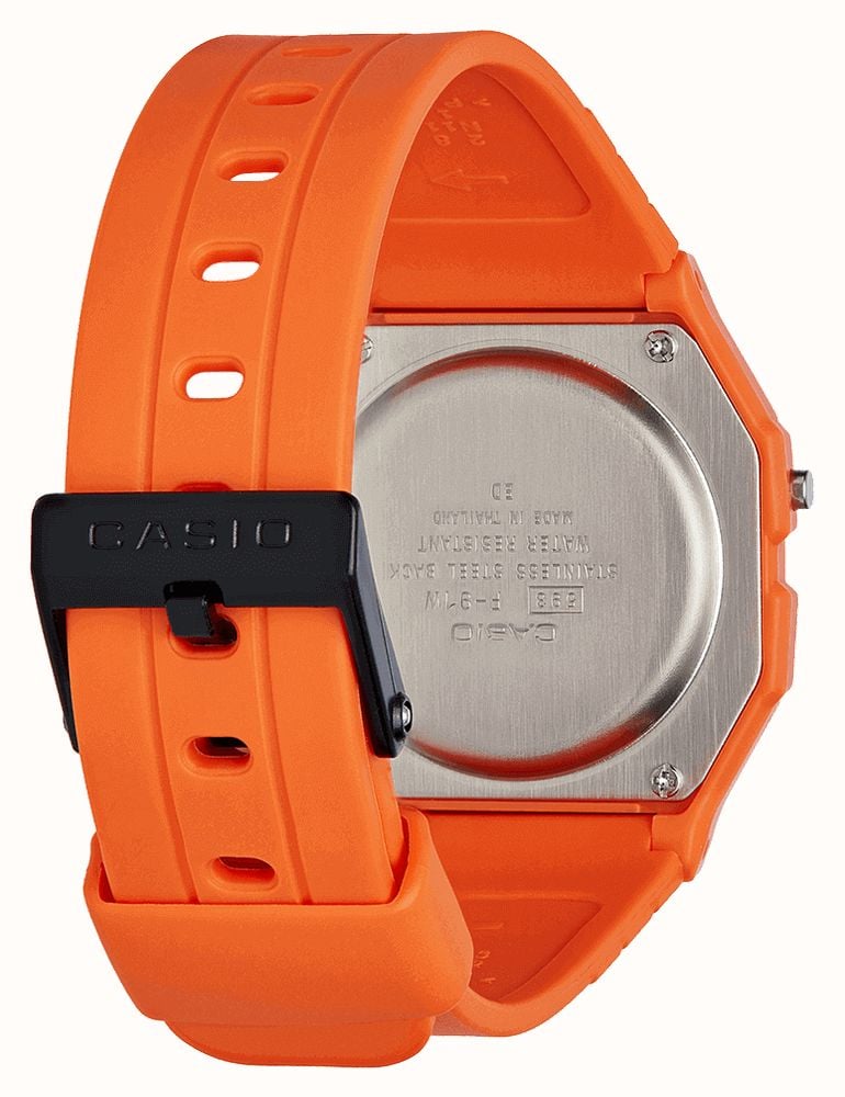 Casio Vintage F-91W (35.2mm) Digital Dial / Orange Resin F-91WC-4A2EF ...