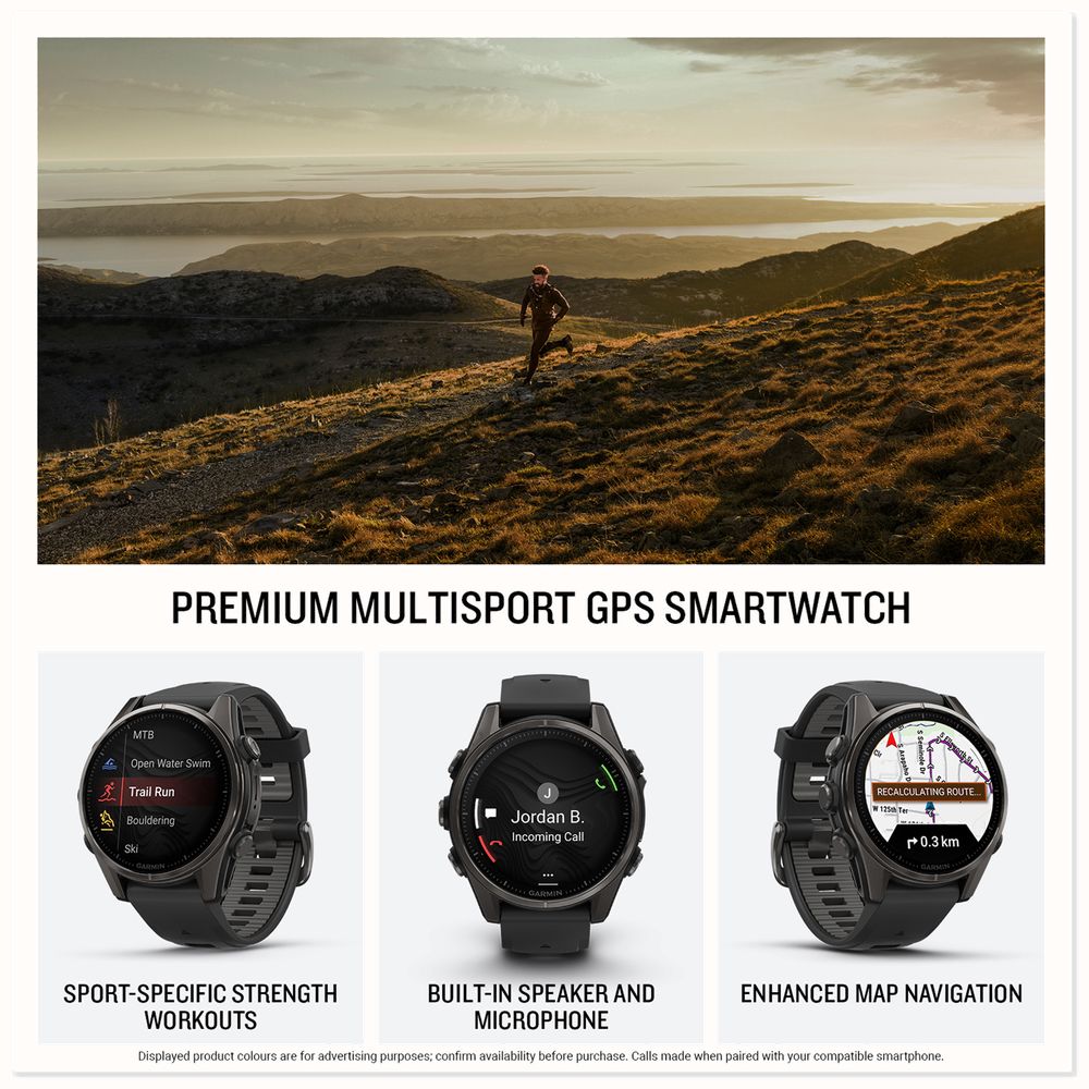 Garmin Fenix 8 43mm AMOLED Sapphire Premium Multisport GPS Smartwatch Gold With 010-02903-11 ...