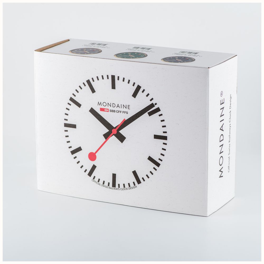 Mondaine SBB Alarm Clock With Sweeping Second Hand (12.5cm) Green Dial ...