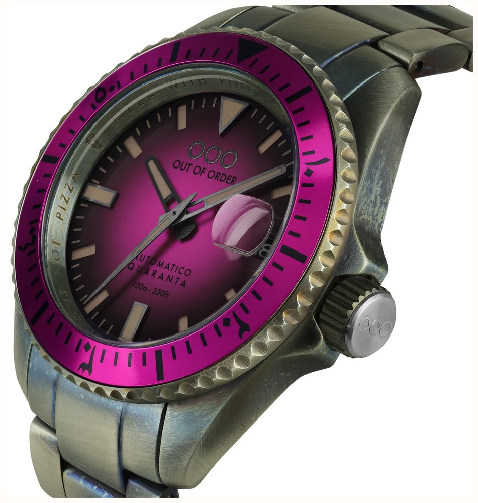 Out Of Order MAGENTA AUTOMATICO QUARANTA (40mm) Sunburnt Pink Dial ...