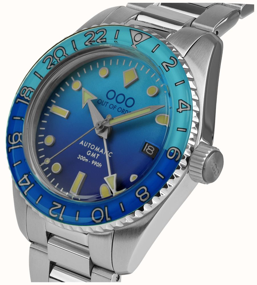 Out Of Order Bomba Blu Automatic GMT (40mm) Blue Dial / Ultra-Brushed ...