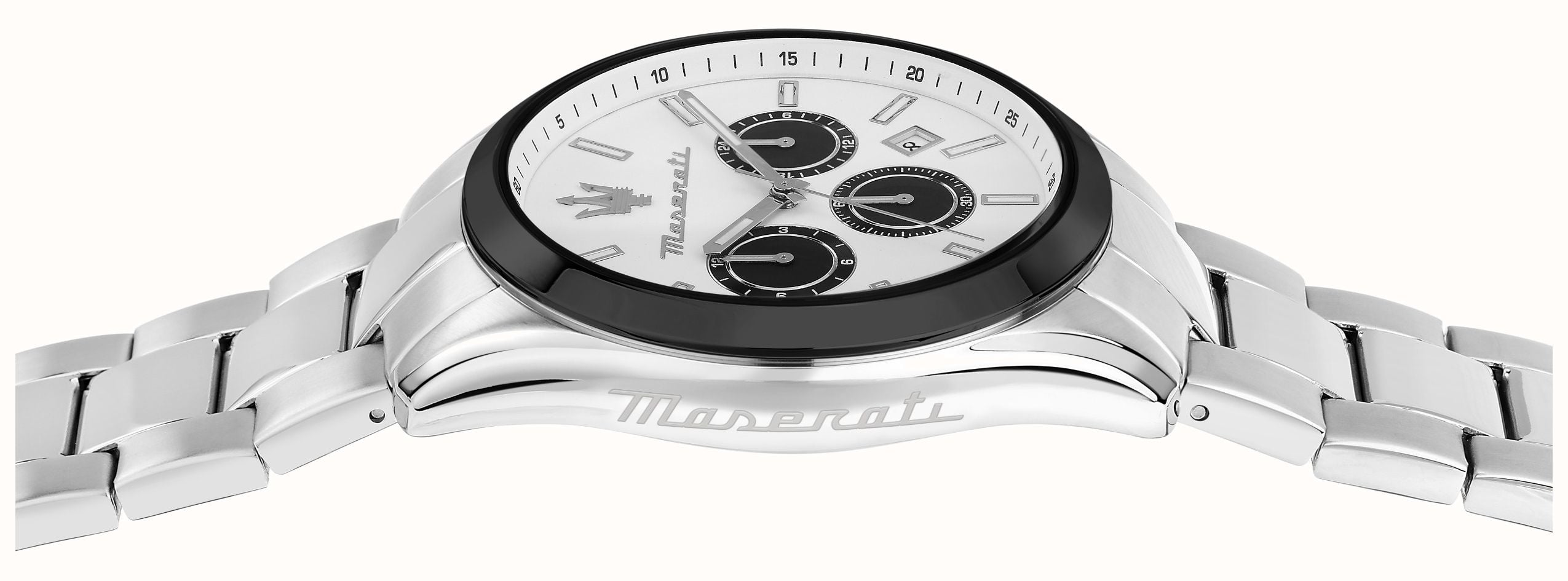 Maserati Men's Attrazione (43mm) White Dial / Stainless Steel Bracelet ...