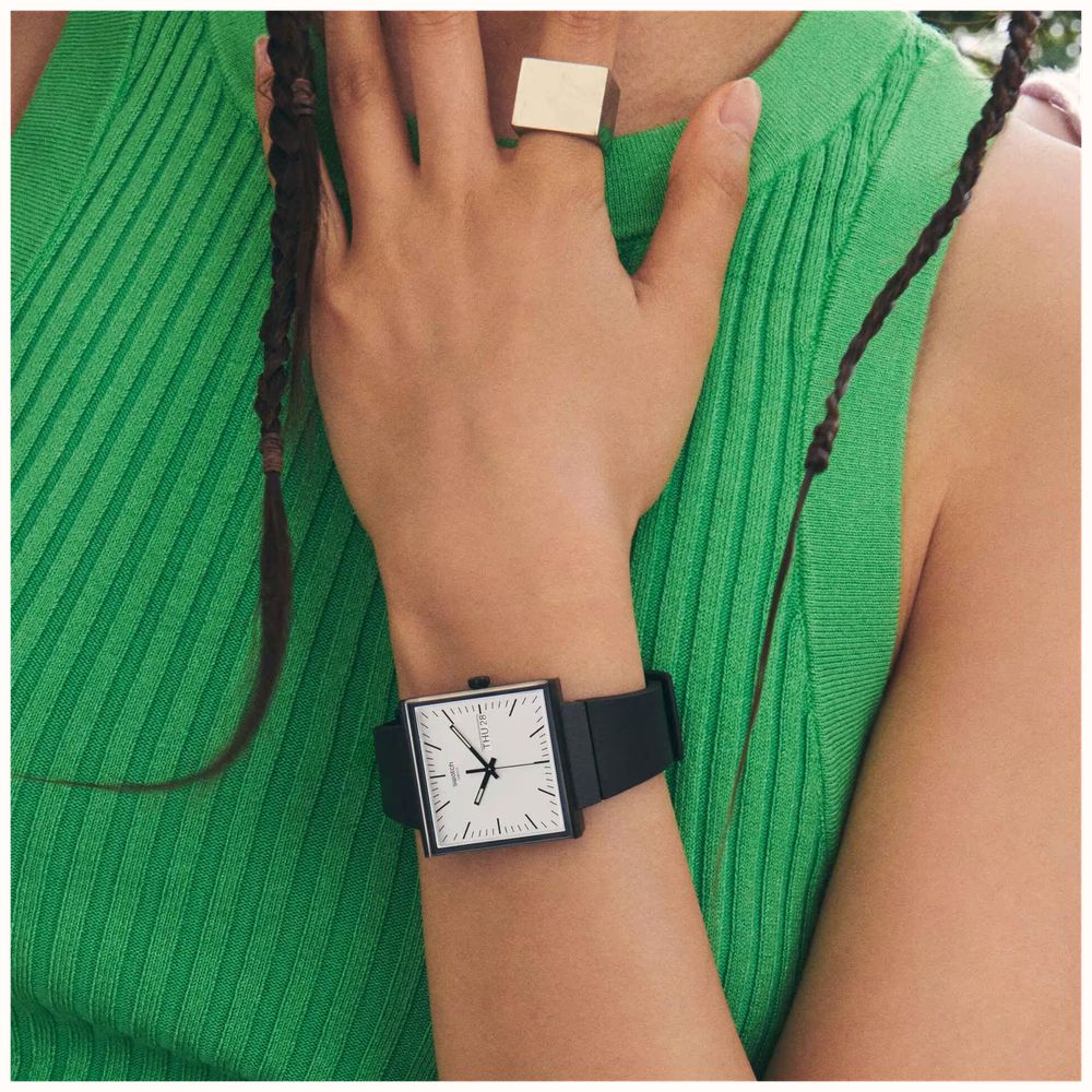 Swatch Bioceramic What If... Black (33.25mm) White Dial / Black Strap ...