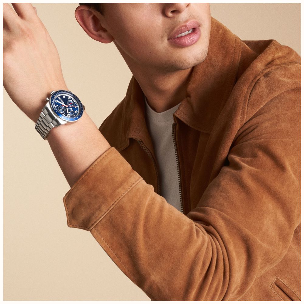 Fossil Men's Sport Tourer (42mm) Blue Chronograph Dial / Stainless ...