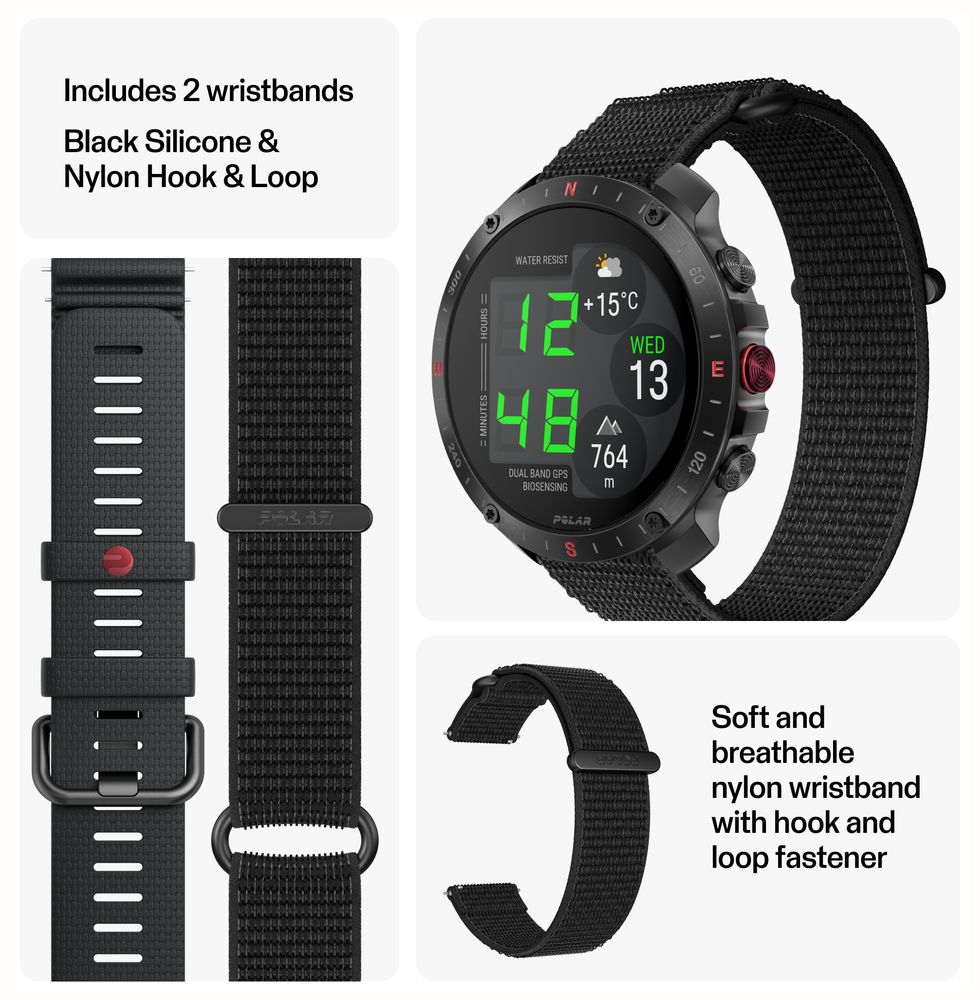 Polar Grit X2 Pro Premium GPS Smart Sports Watch With Black Silicone ...