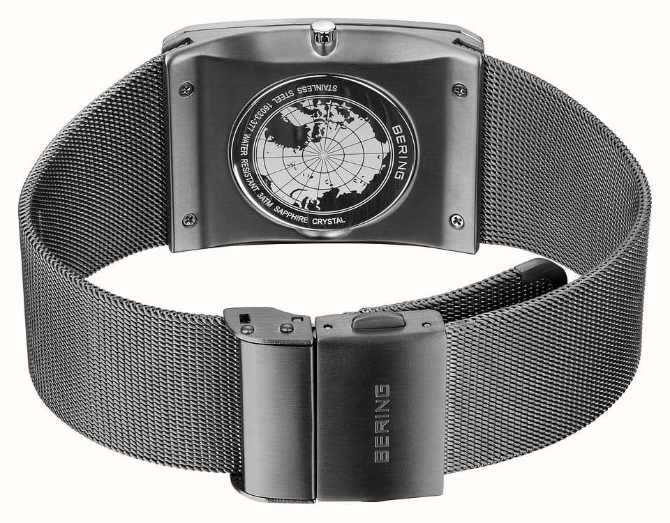 Bering Men's Classic Grey Dial / Grey Stainless Steel Mesh Bracelet ...