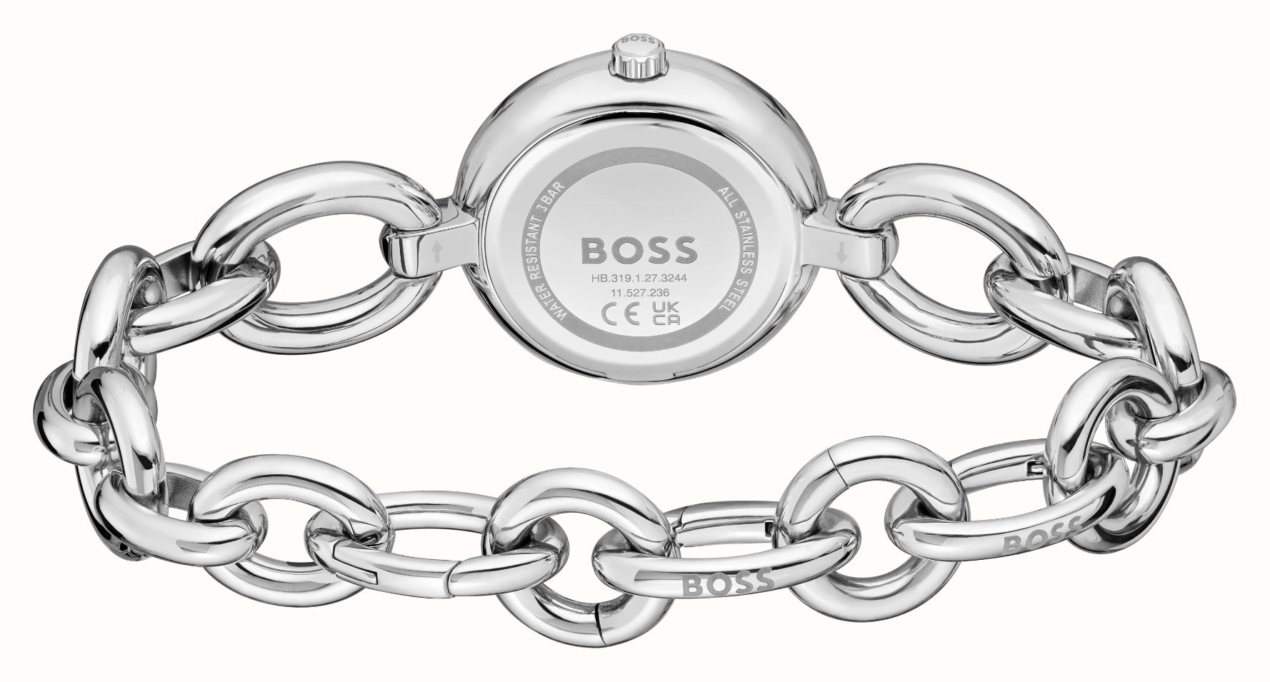 BOSS Live Chain Link (28mm) Silver Dial / Stainless Steel Bracelet ...