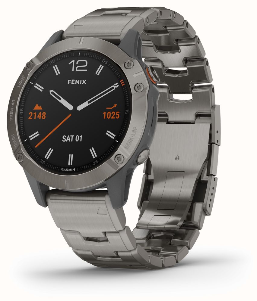 Garmin Fenix 6 Pro Sapphire | Titanium Grey | Titanium Strap And Ember Orange 010-02158-23 ...