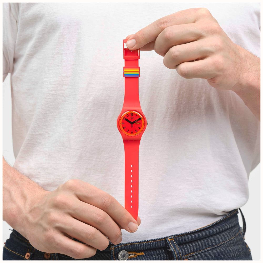 Swatch Proudly Red Dial Red Silicone Strap SO29R705 - First Class Watches™