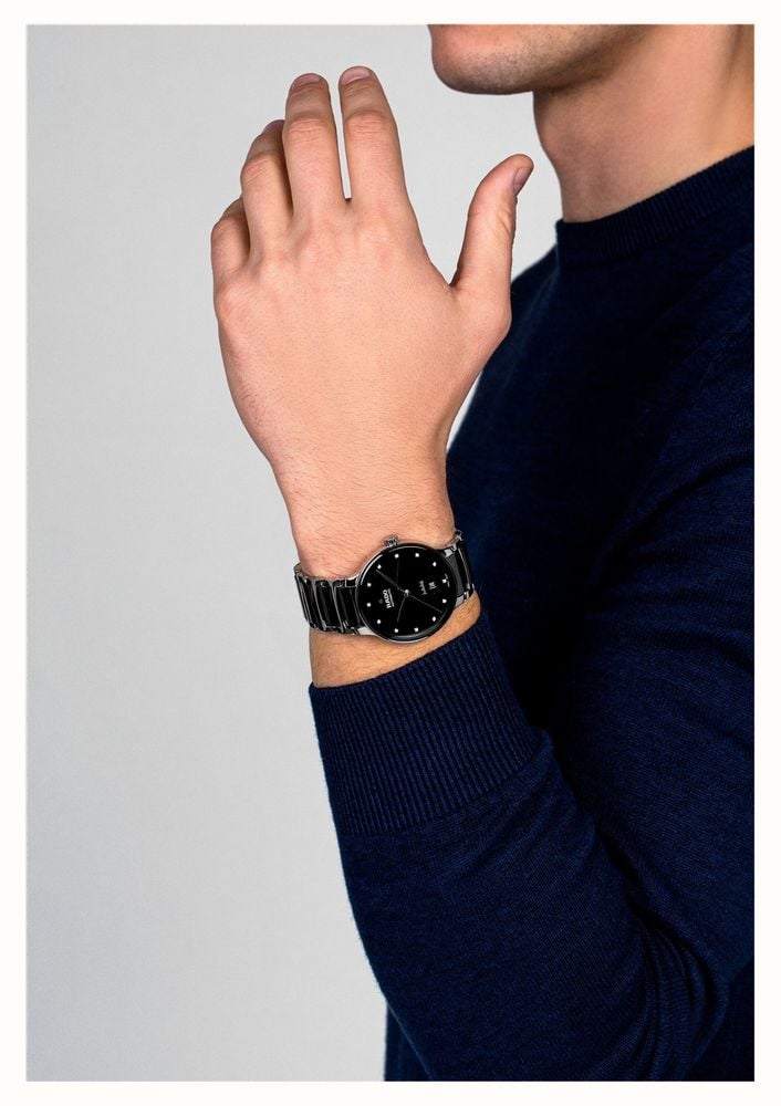 RADO Centrix Diamonds Automatic (39.5mm) Black Dial / Black High-Tech ...