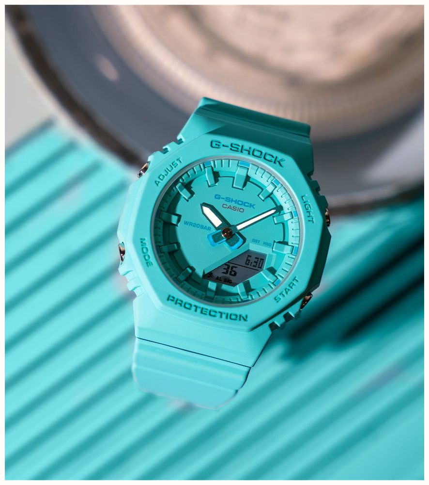 Casio G-Shock One Tone P2100 Series - Turquoise Blue - Dual Display GMA-P2100-2AER - First Class ...