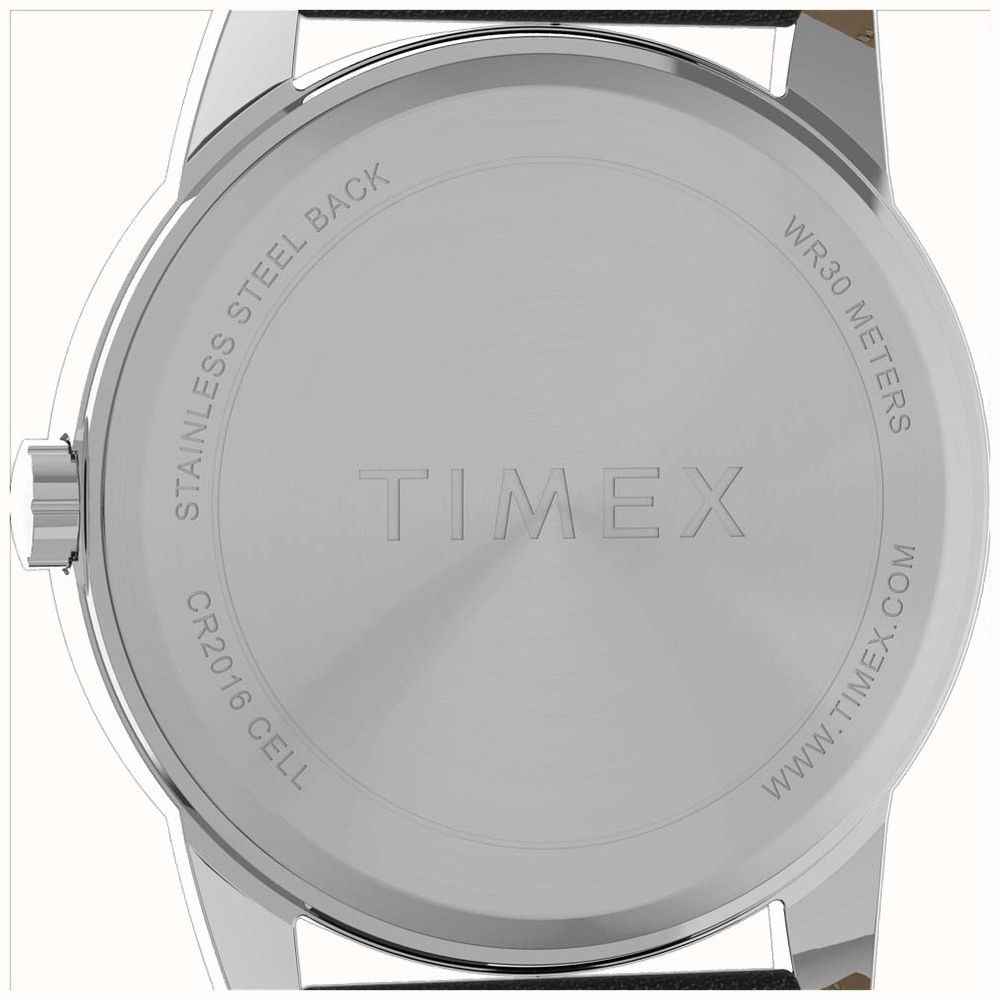 Timex Men's Easy Reader White Dial Black Leather Strap TW2V68800 ...