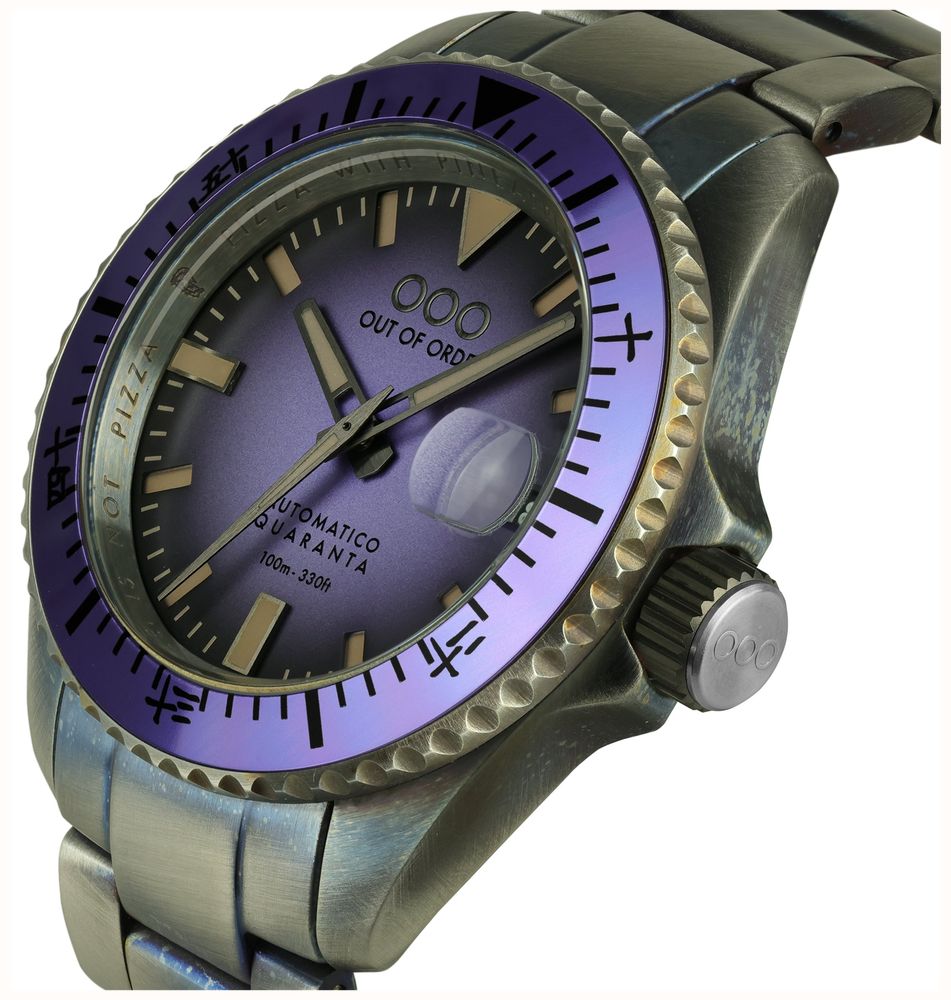 Out Of Order INDIGO AUTOMATICO QUARANTA (40mm) Sunburnt Purple Dial ...