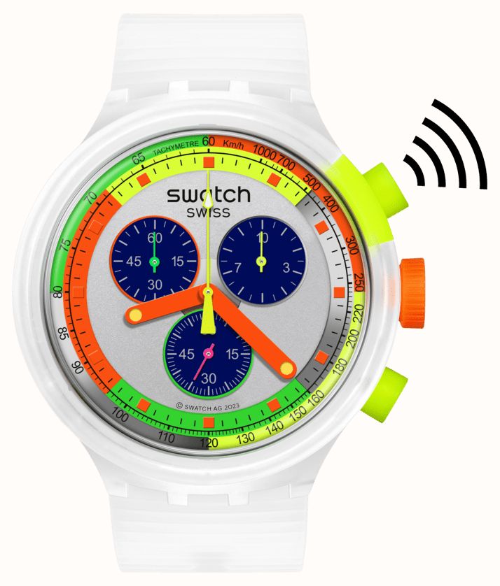 Swatch NEON JELLY PAY! (47mm) Multi-Coloured Dial / Matte Transparent ...