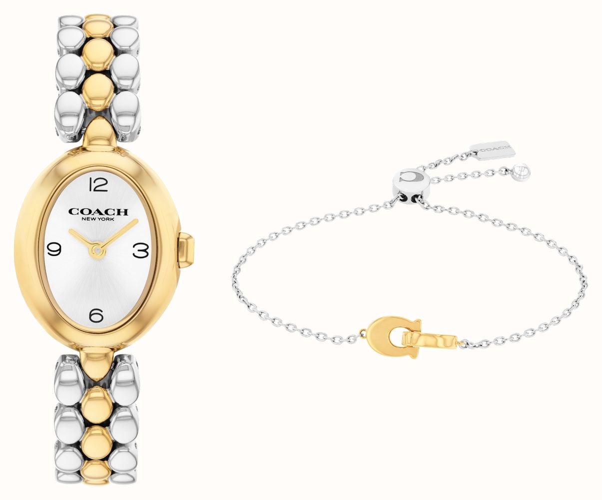 Coach Women's Sammy Watch And Bracelet Set (22.5mm) Silver Sunray Dial ...