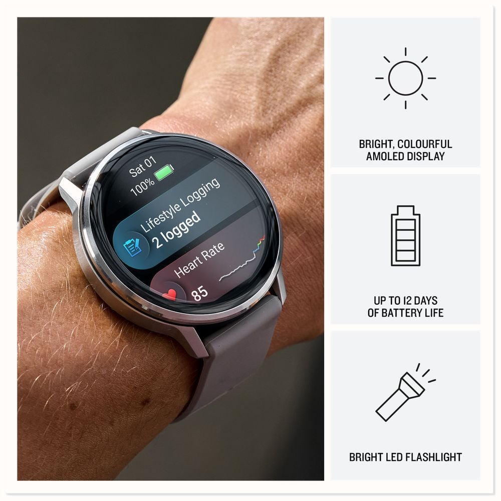 Garmin Venu 4 - AMOLED Health And Fitness Smartwatch (45mm) Silver With ...