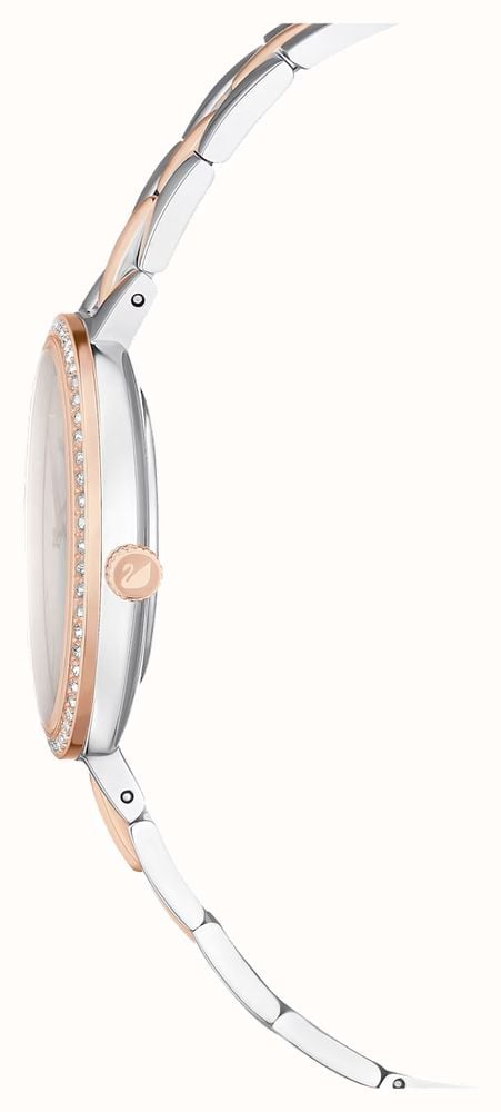 Swarovski Cosmopolitan (32mm) Silver Glitter Dial / Two-Tone Stainless ...