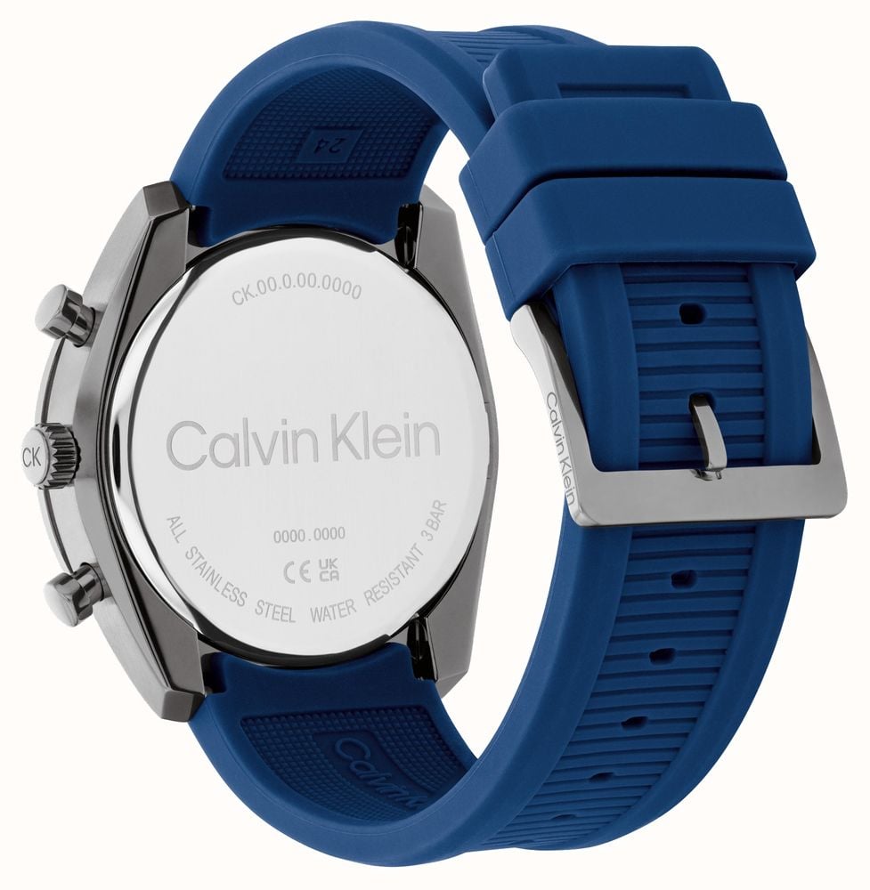 Calvin Klein Men's CK Flex (45mm) Blue Dial / Blue Silicone Strap ...