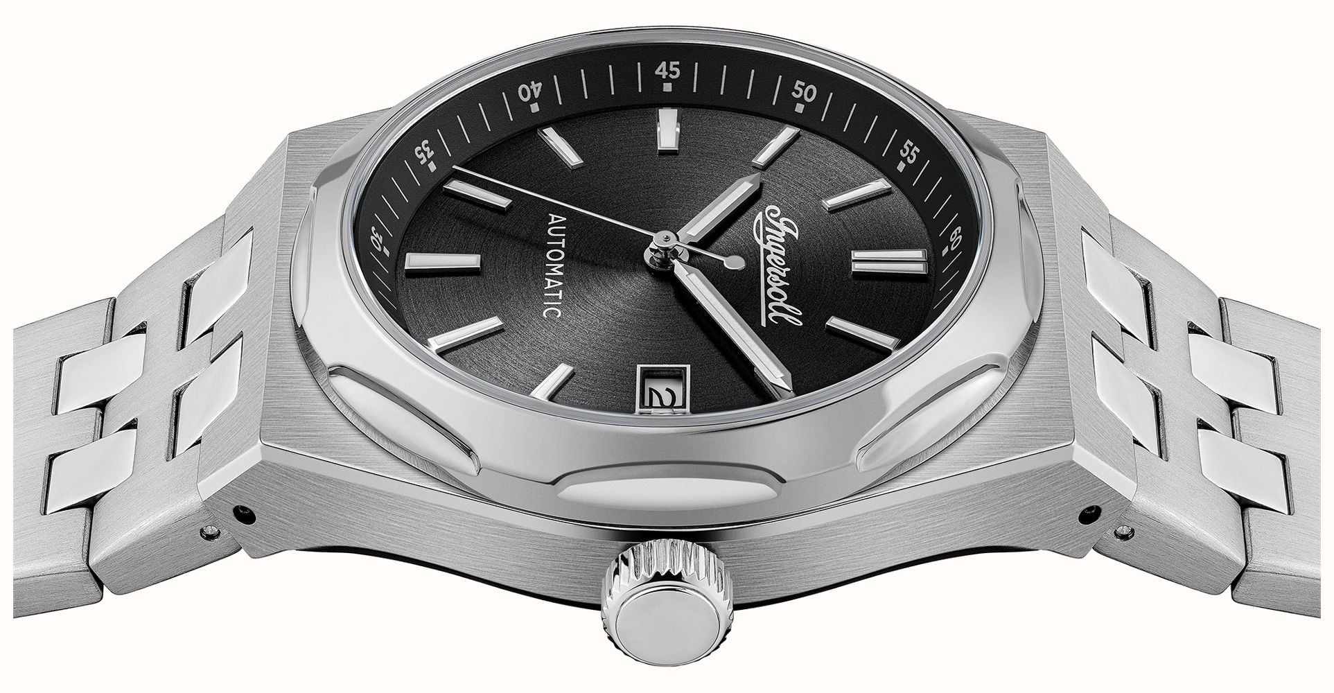 Ingersoll THE RIDER Automatic (43mm) Black Dial / Stainless Steel ...