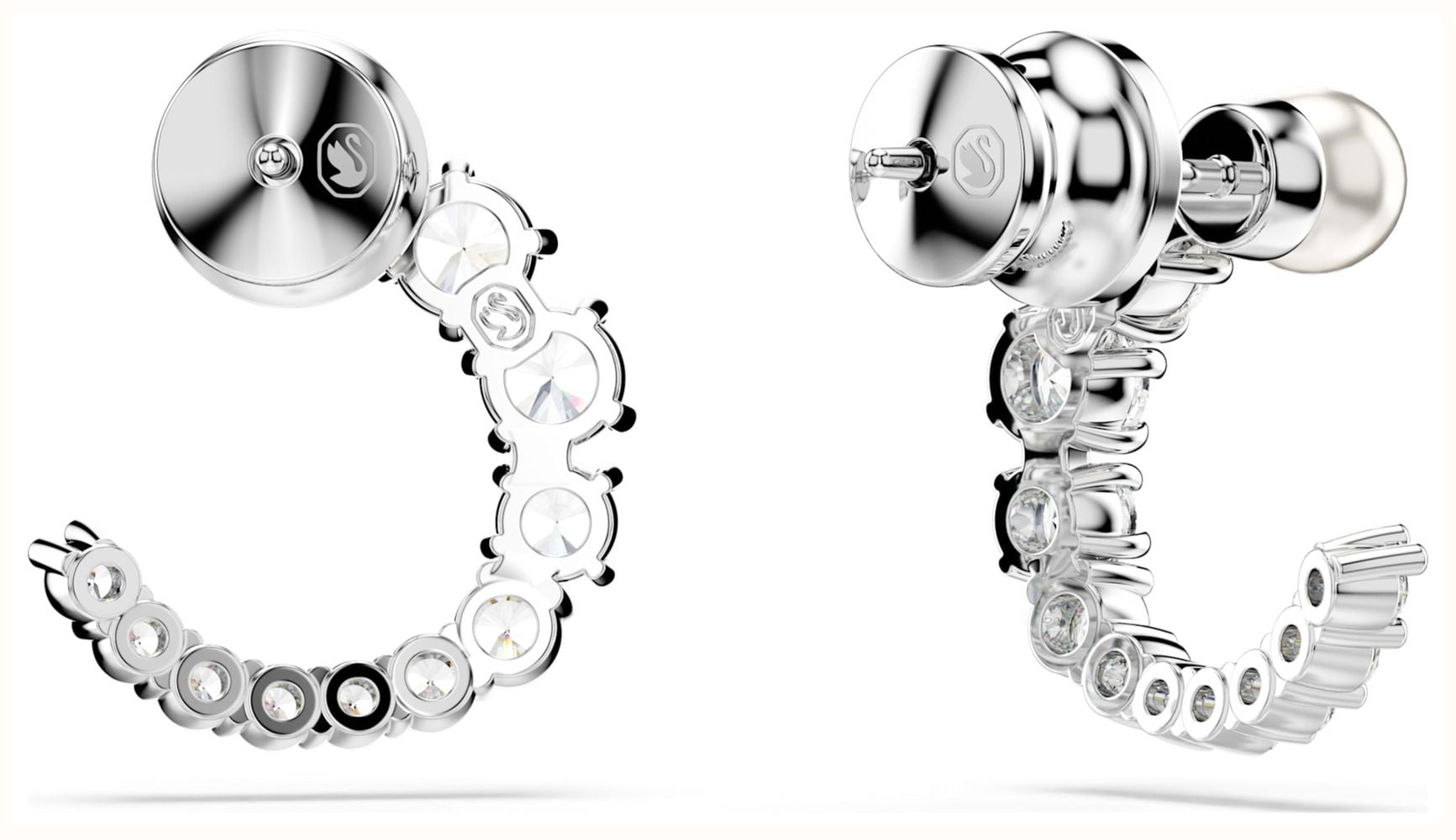 Swarovski Matrix Hoop Stud Earrings Crystal Pearl White Crystals ...