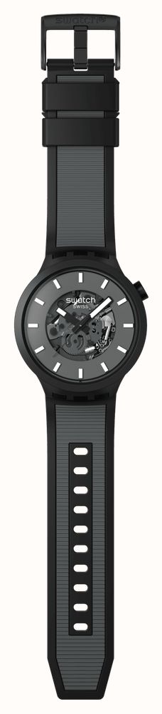 Swatch PAST THE HORIZON (47mm) Grey Open Heart Dial / Black And Grey ...