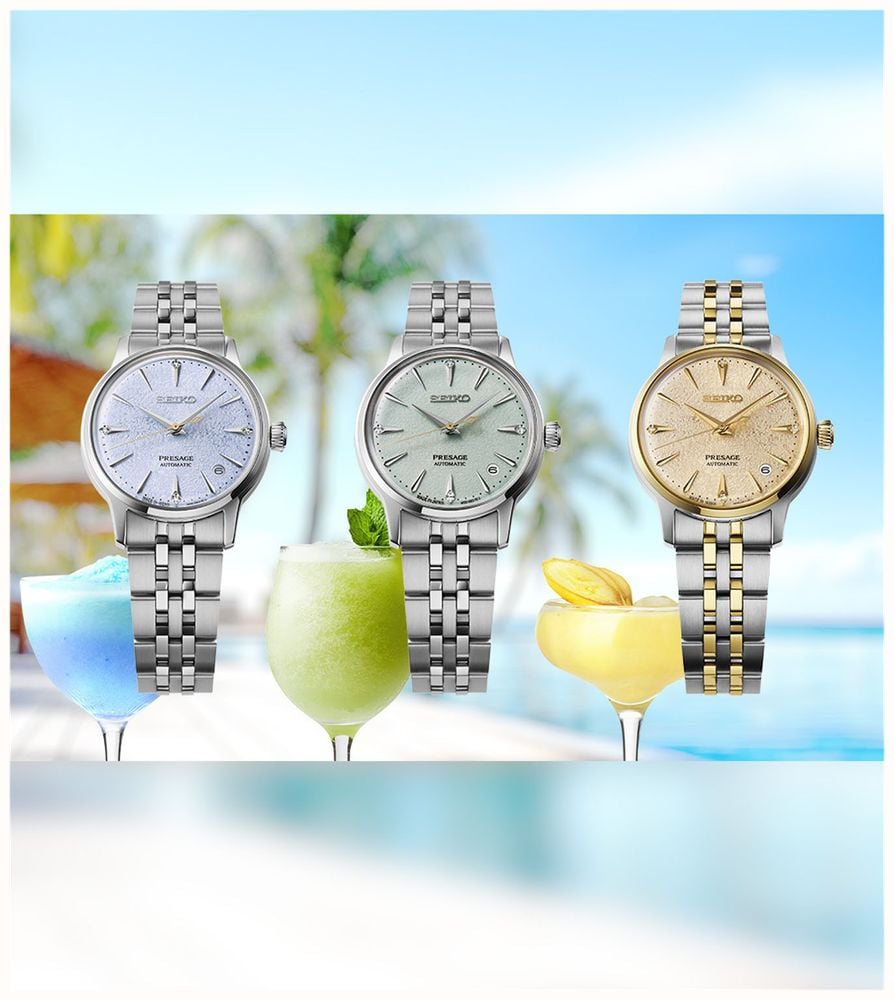 Seiko Presage ‘Frozen Daiquiri’ Diamond Cocktail Time (34mm) Gold Dial ...